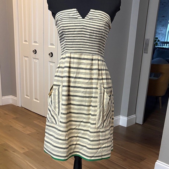 Maeve | Dresses | Maeve Black And Cream Strapless Dress | Poshmark